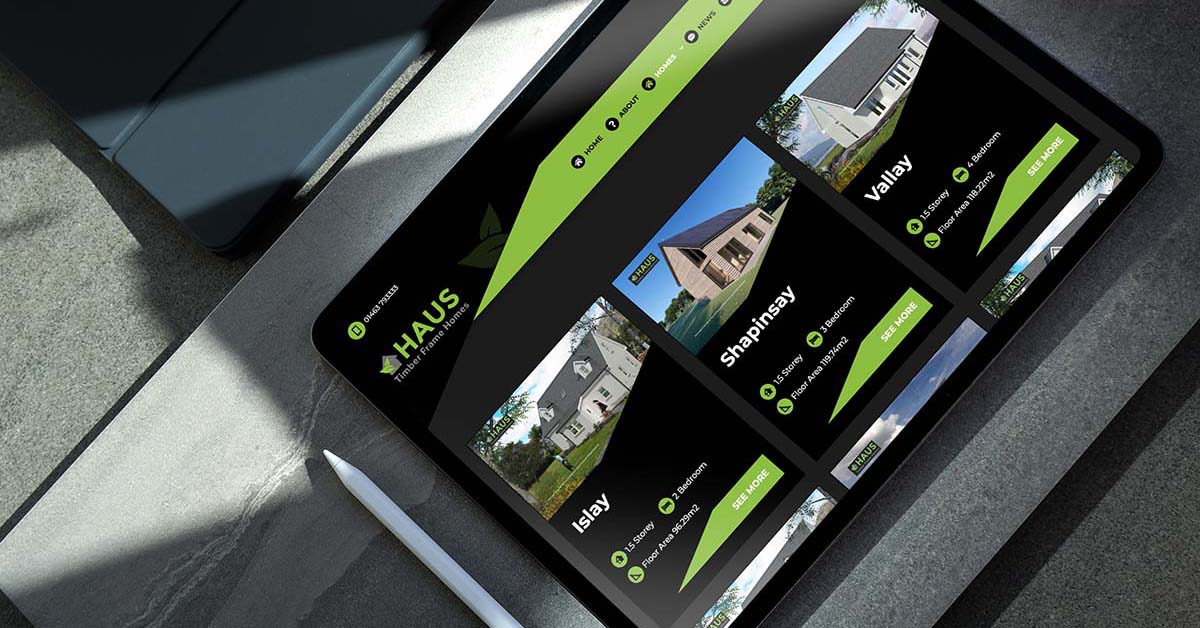 HAUS Timber Frame Homes New Inverness Website Design - Premier Digital